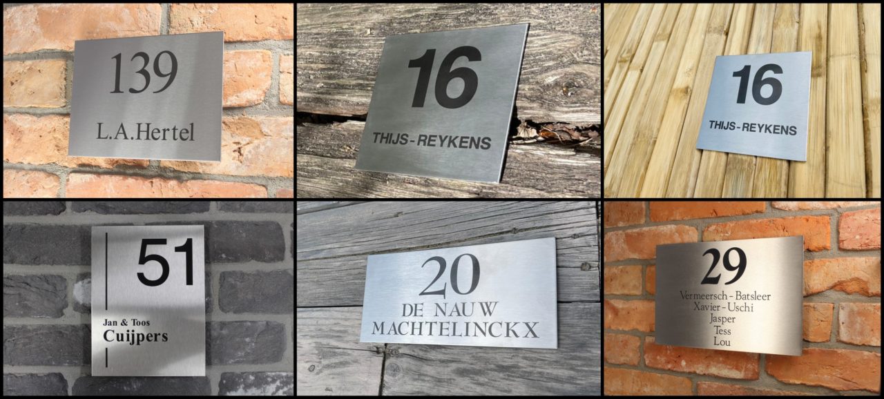 Inox plaat op maat - Alle maten mogelijk ! Mijnnaamplaat.be