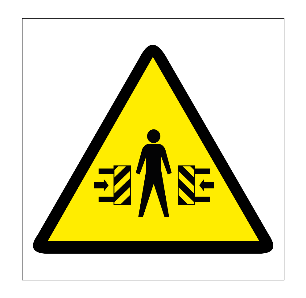 Waarschuwing pictogram - Knelgevaar (DWA125) - Mijnnaamplaat.be